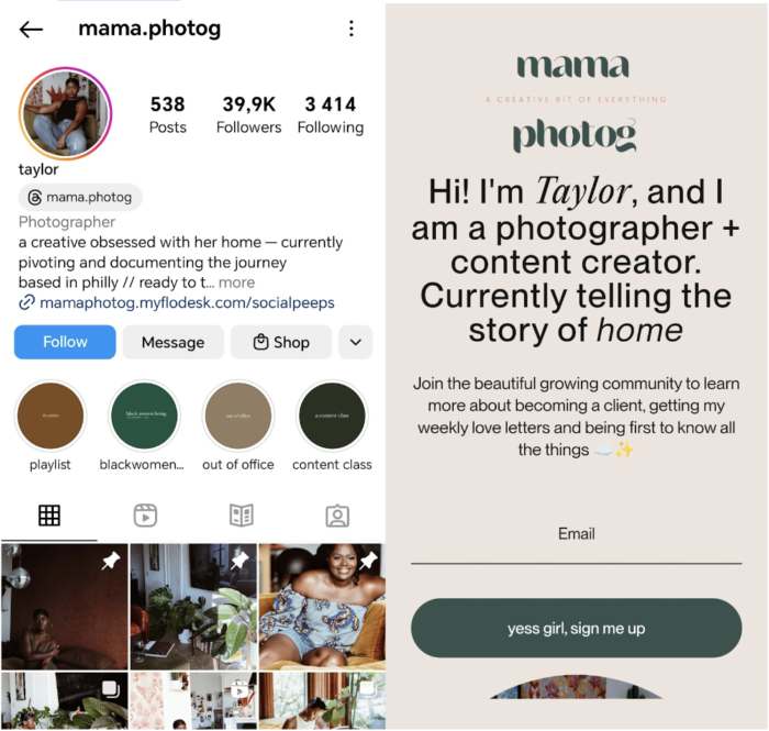 11 Excellent Examples of SMBs Link in Bio Pages